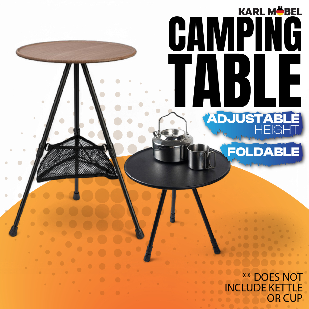 Outdoor Camping Table Round Adjustable Height Camping Small Round Table ...