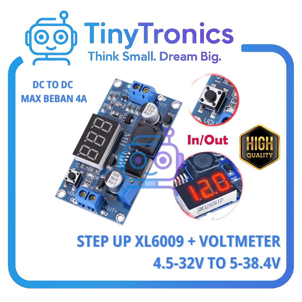 MODULE STEP UP STEP-UP XL6009 ADJUSTABLE DC TO DC BOOST CONVERTER 4A VOLTMETER | Shopee Malaysia