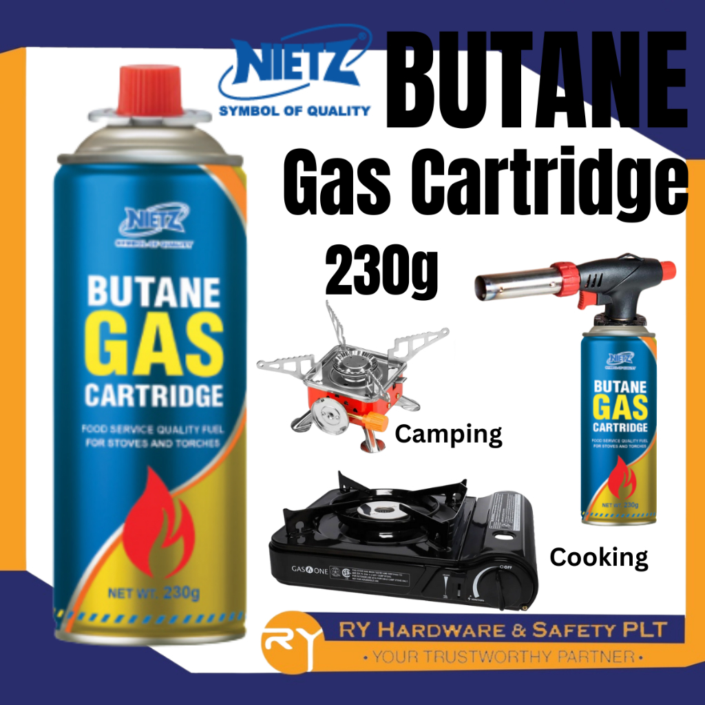 [4 Tins] NIETZ Butane Gas Cartridge Camping Gas Refill for Steamboat ...