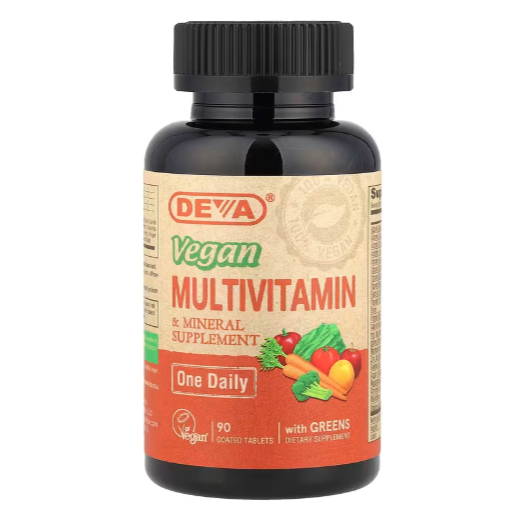 Deva, Vegan Multivitamin & Mineral Supplement, One Daily, 90 Coated ...