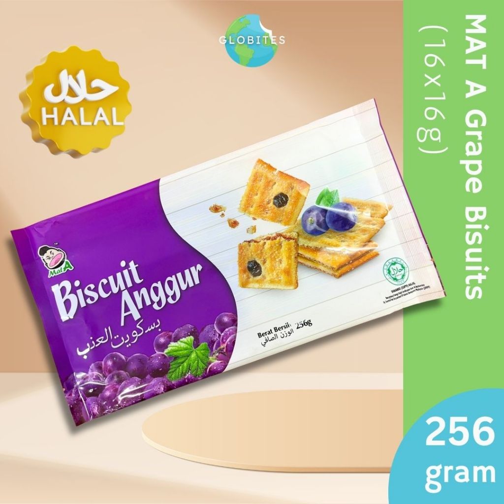 [Halal] MAT A Grape Biscuits 葡萄饼干 -- 16 packs x 16g (256g) | Shopee ...