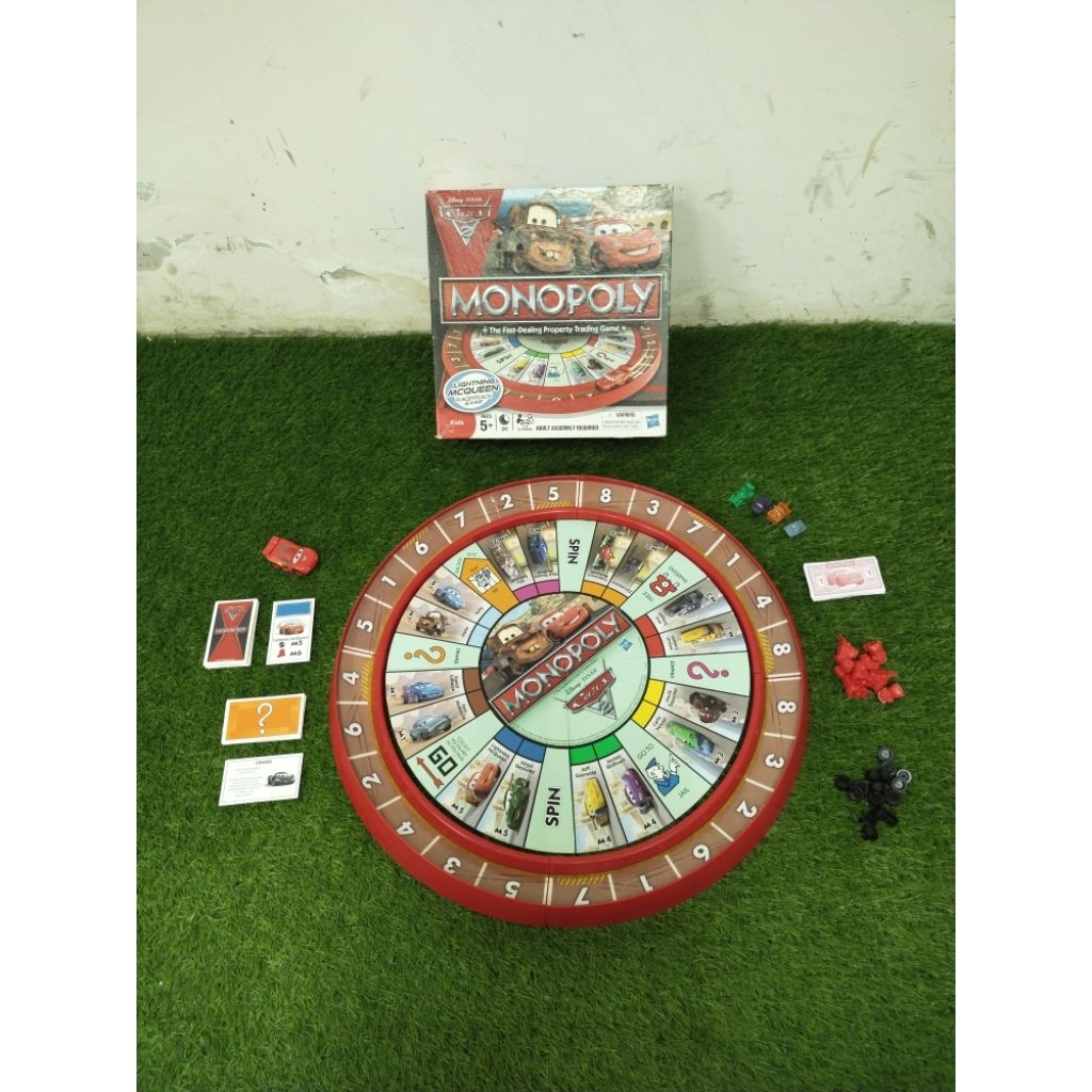 Disney Pixar Monopoly Kids Cars 2 Lighting McQueen Racetrack Game Board ...