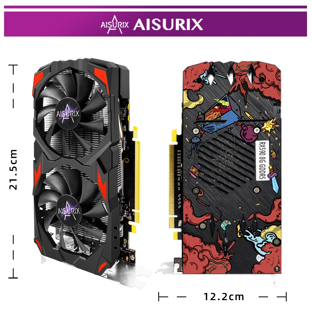 AISURIX Brand New Graphics Card RX 580 8GB AMD Radeon Computer GPU ...