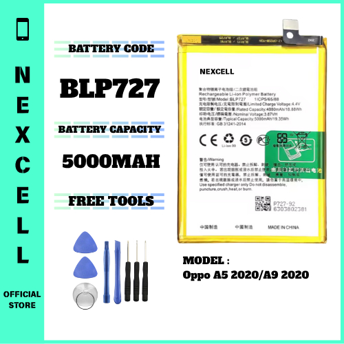 NEXCELL Bateri Serasi untuk BLP727 Battery Bateri Oppo A5 2020 / A9 ...