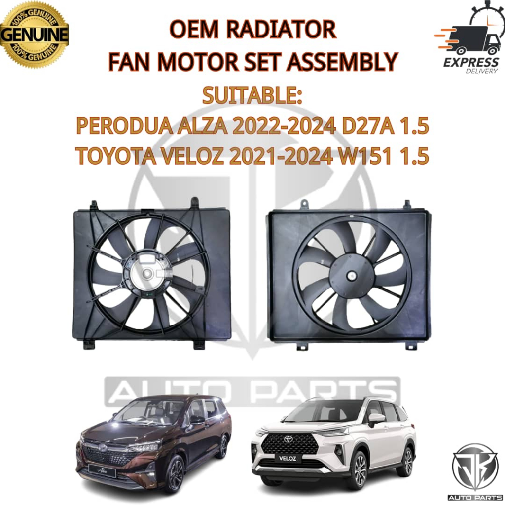 #OEM#RADIATOR FAN MOTOR SET ASSEMBLY (ND TYPE) PERODUA ALZA 2022-2024 ...