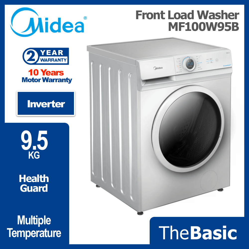 MIDEA 9.5KG / 8.5KG Inverter Washing Machine Front Load Fully Washer ...