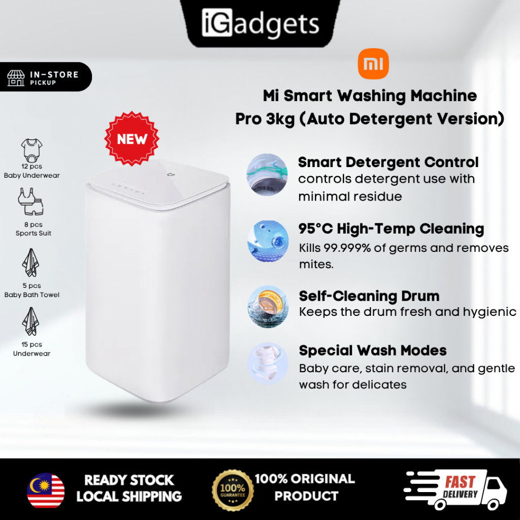 Xiaomi Mijia Washing Machine Mini Pro 3kg | 米家洗衣机 迷你 Pro 3kg 智投版 ...