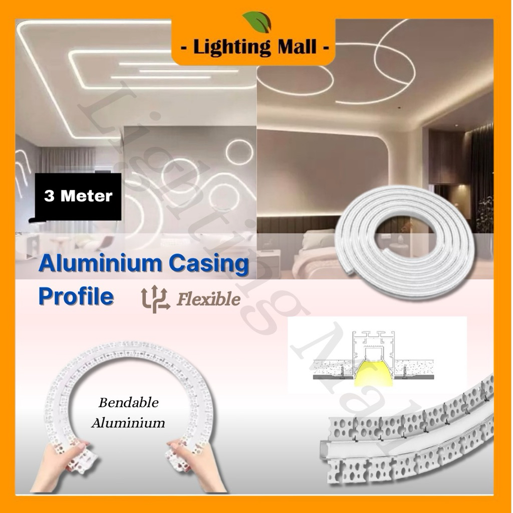 Aluminium Profile Flexible Bendable Casing Strip Light Casing 3 Meter ...