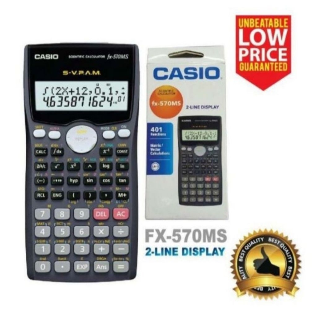 Casio Scientific Calculator fx-570MS High School Student Examination ...