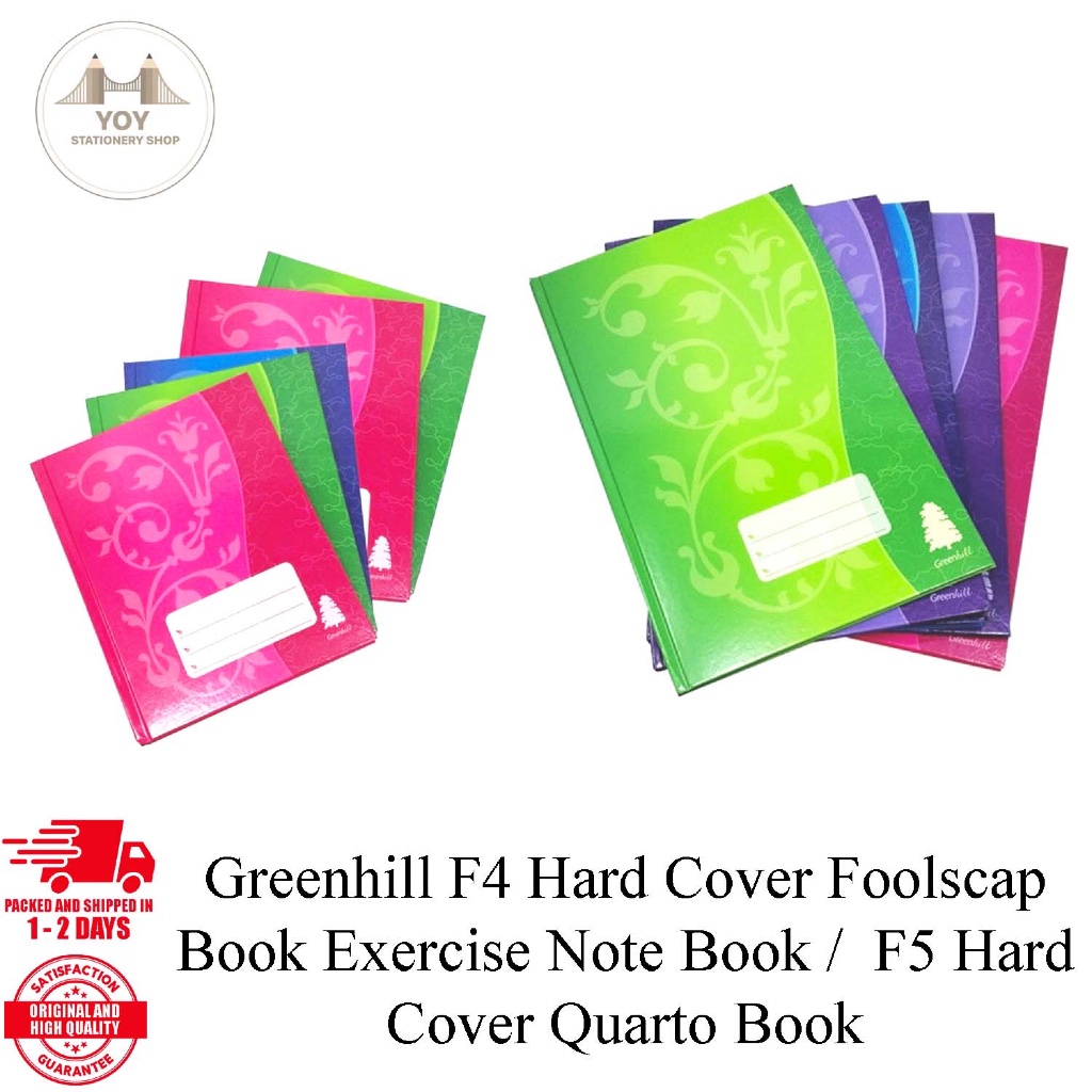 Greenhill F4 Hard Cover Foolscap Book Exercise Note Book / Greenhill F5 ...