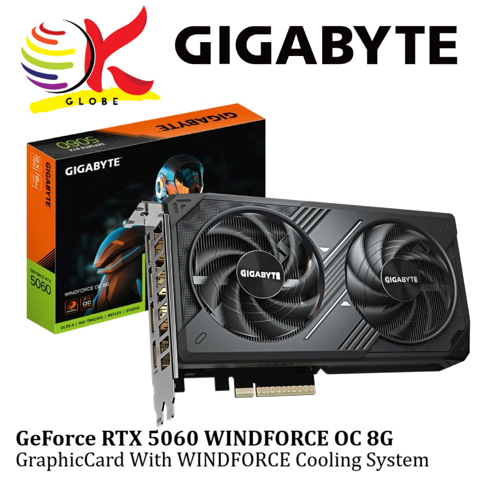 GIGABYTE GEFORCE RTX 5060 WINDFORCE OC 8G GDDR7 128BIT GRAPHICS CARD ...