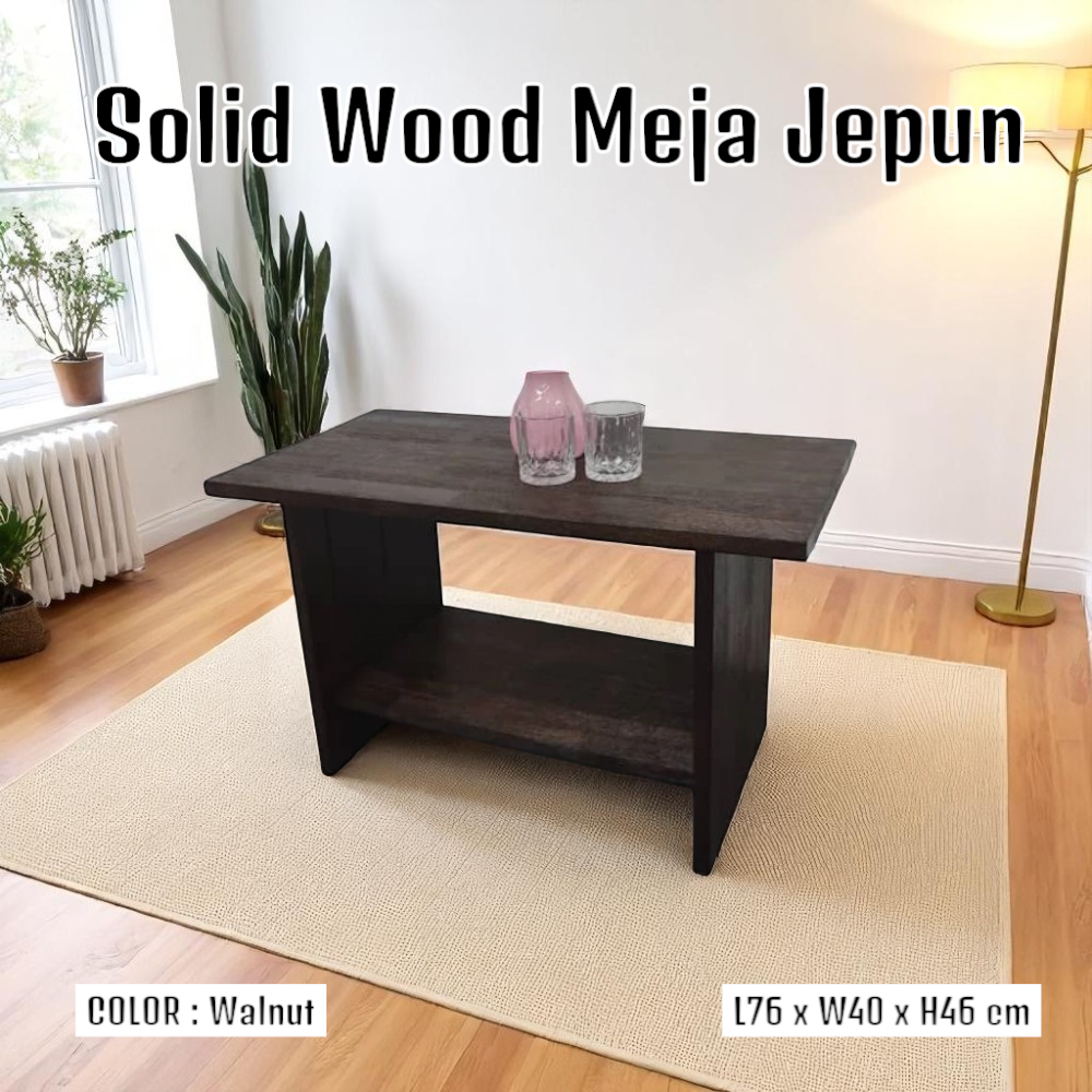 familystar2u - Full Solid Rubber Wood Coffee Table Japanese Table Meja ...