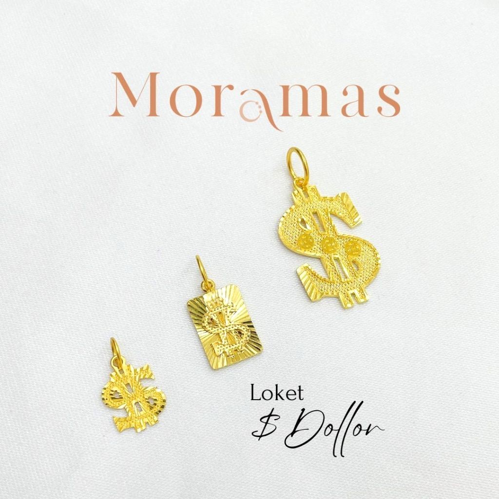 Moramas $ DOLLAR Money Pendant 916 Gold/ Loket Duit $ DOLLAR Emas 916 ...