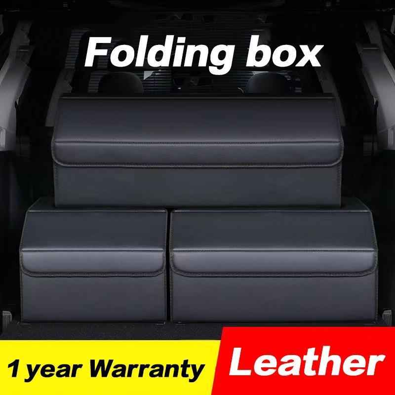 Leather Car Trunk Storage Large Capacity Car Boot Organizer Waterproof ...