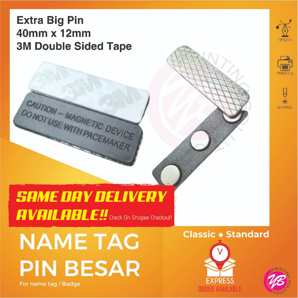Magnet Name Tag / Badge with 3M Tape | Shopee Malaysia