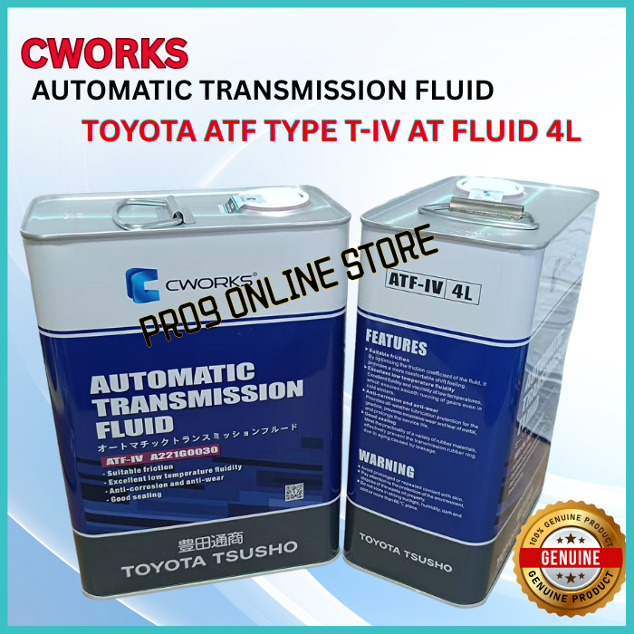 TOYOTA ATF TYPE T-IV AT FLUID AUTOMATIC TRANSMISSION FLUID 4L (08886 ...