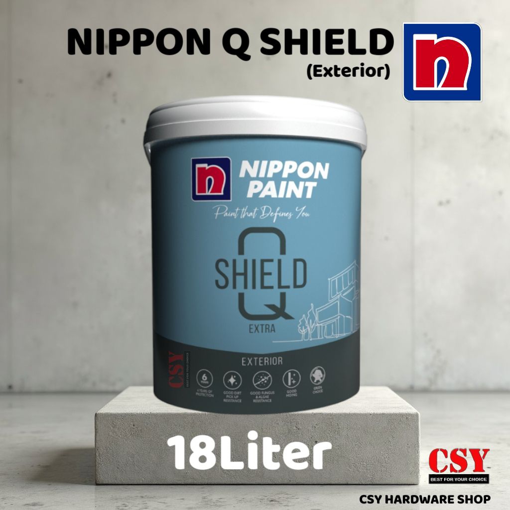 Nippon Paint Q-Shield Extra 18Liter / Cat Luar Tahan / Cat Cement ...
