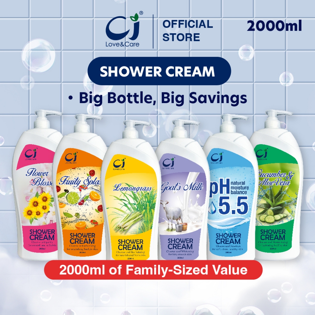 CJ SHOWER CREAM (2000ML) - Lemongrass / Goat's Milk / Flower Blossom ...