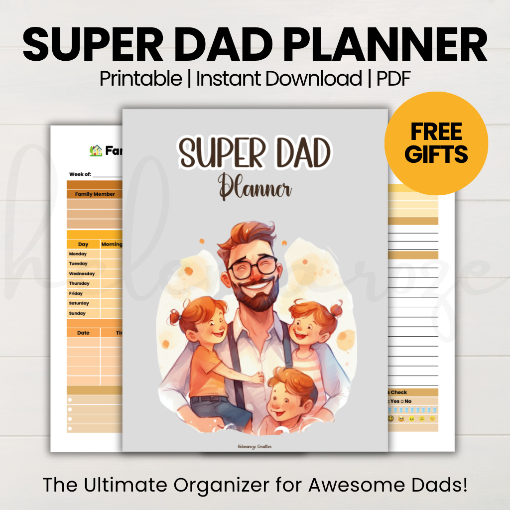 Dad Planner, Printable Digital Pdf Journal Diary Notebook Notepad ...