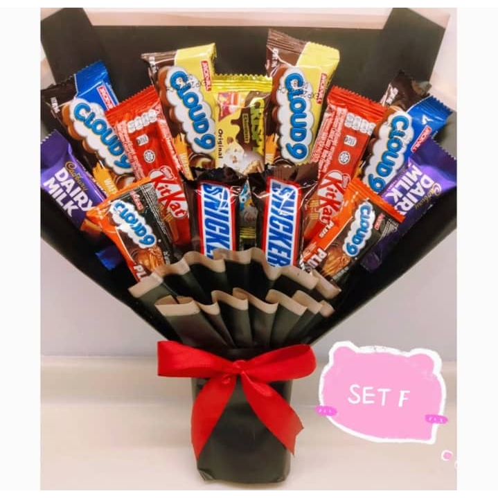 BUNGA Hadiah Hari Jadi BUDGET CHOCOLATE BOUQUET FLOWER BOUQUET ...