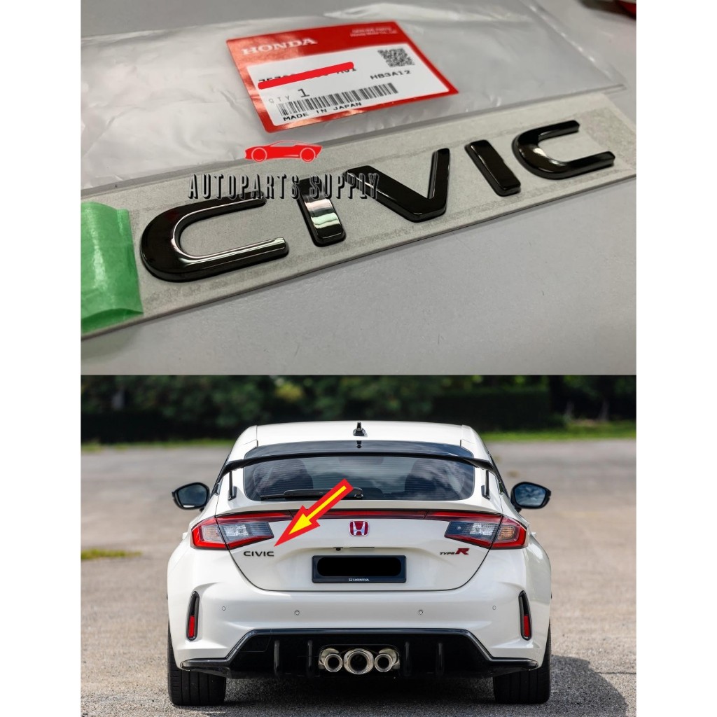 ORIGINAL HONDA CIVIC TYPE R FL5 FE 2023 - 2025 REAR BONNET CIVIC EMBLEM ...