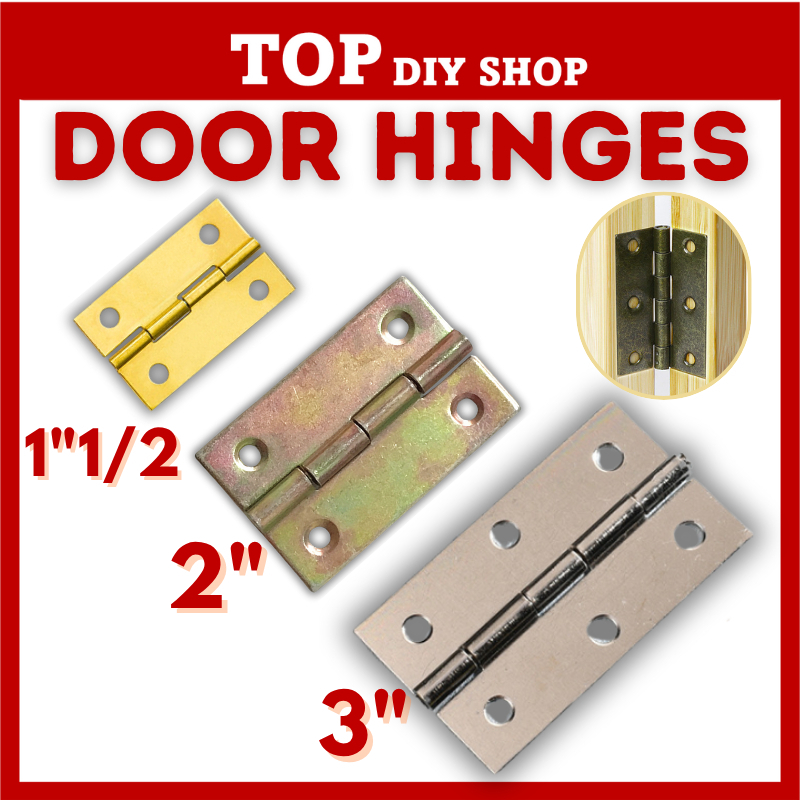 ( 1 Pair WITH SCREW ) Door Hinge In IRON / BRASS Finishing Iron Hinges ...