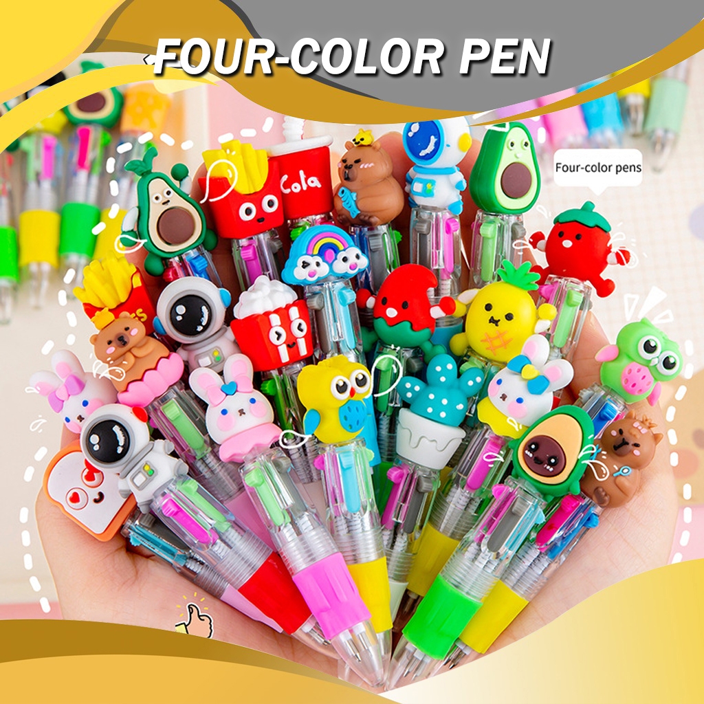 Random 1Pc Creative 4 Colors Ballpoint Pen Cute Mini Animal Pen Office ...