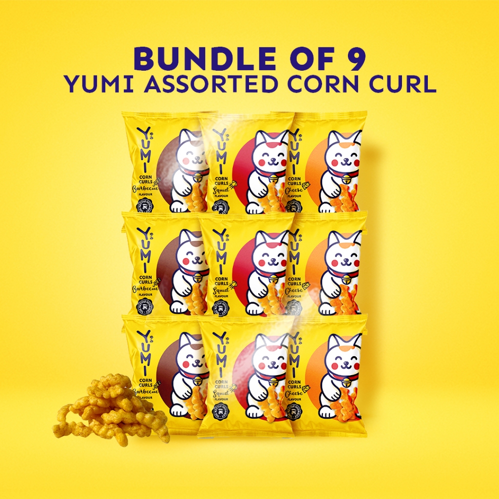 The Kettle Gourmet YUMI Corn Curls Assorted Flavours 20g (Bundle of 4/9 ...