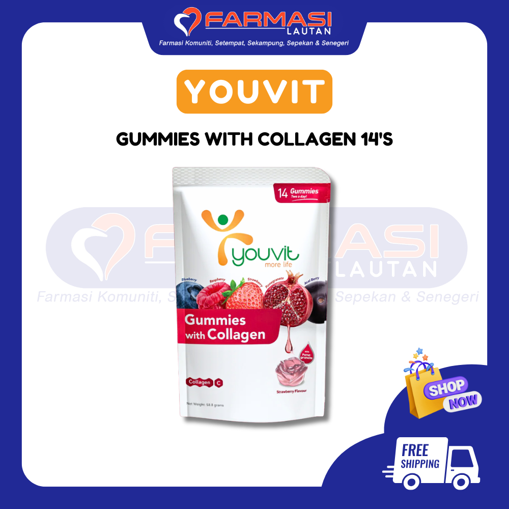 YOUVIT Beauty Collagen Gummies Strawberry 14's (Vitamin Anti Aging for ...