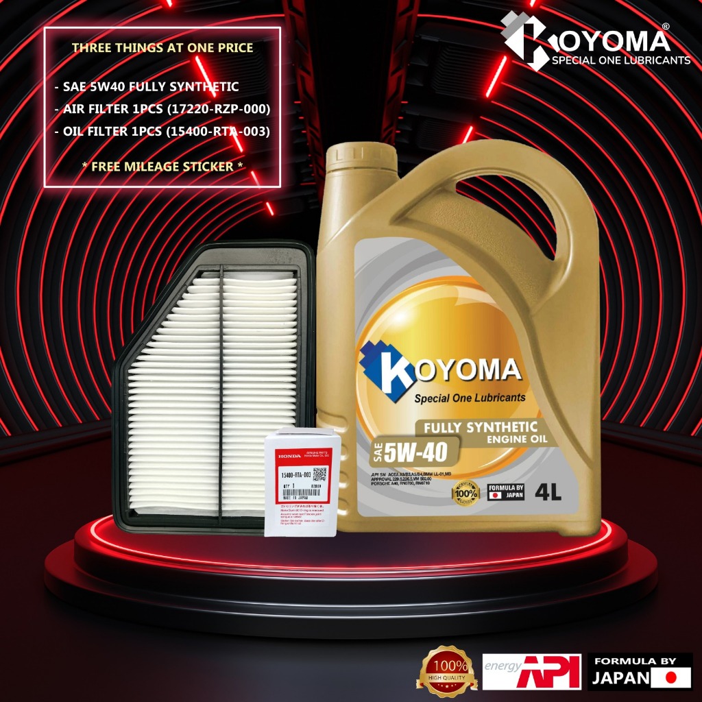 HONDA CRV SWA 2007y -2011y AIR FILTER + OIL FILTER + KOYOMA 5W40 FULLY ...
