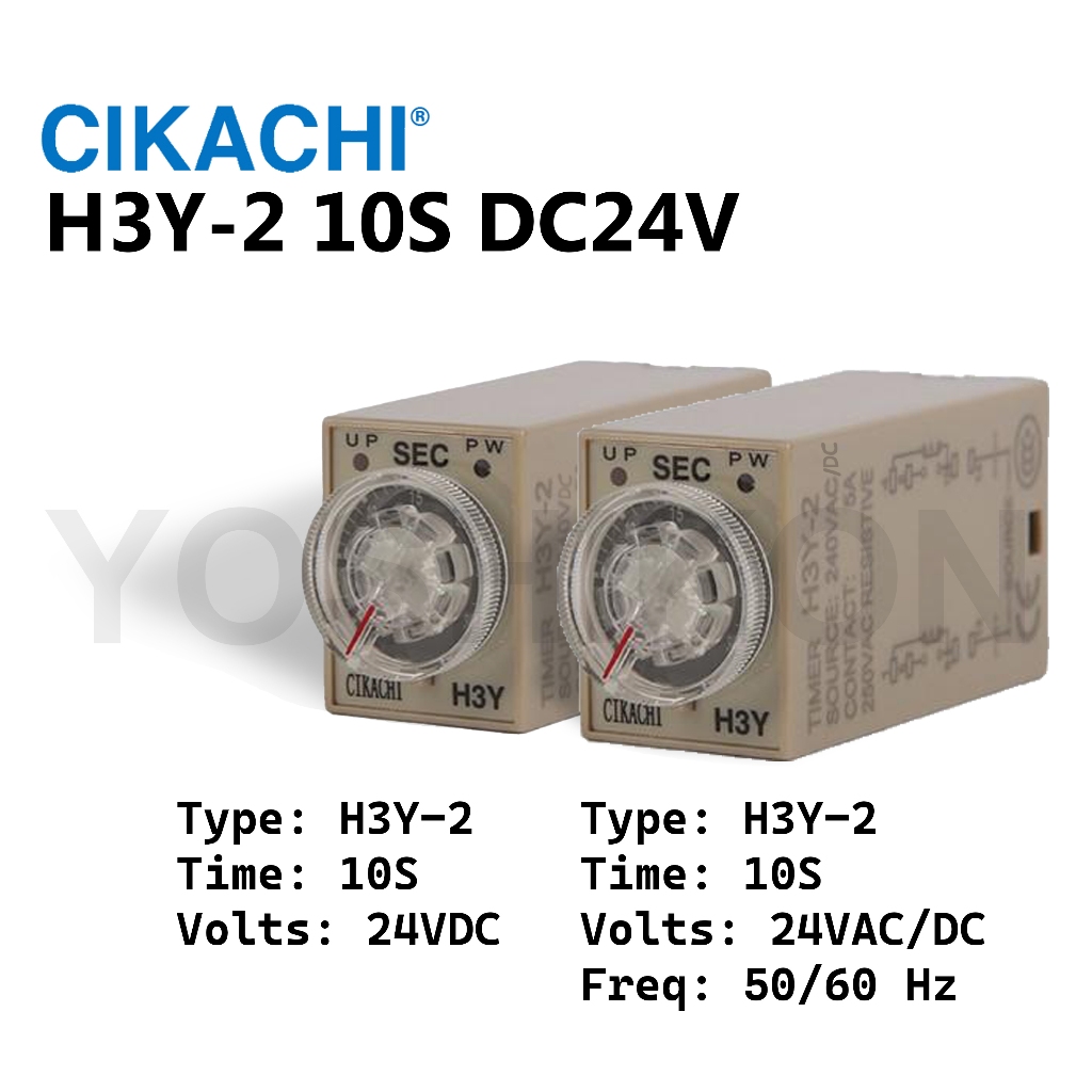 CIKACHI ON DELAY IC TIMER H3Y-2S 10S DC24V- 24VDC / 24VAC/DC | Shopee ...