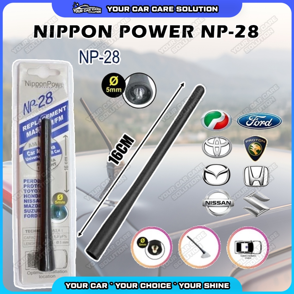 Car Roof Radio Antenna Nippon NP-28 Replacement For Fully Automatic AM / FM Antenna Perodua ...