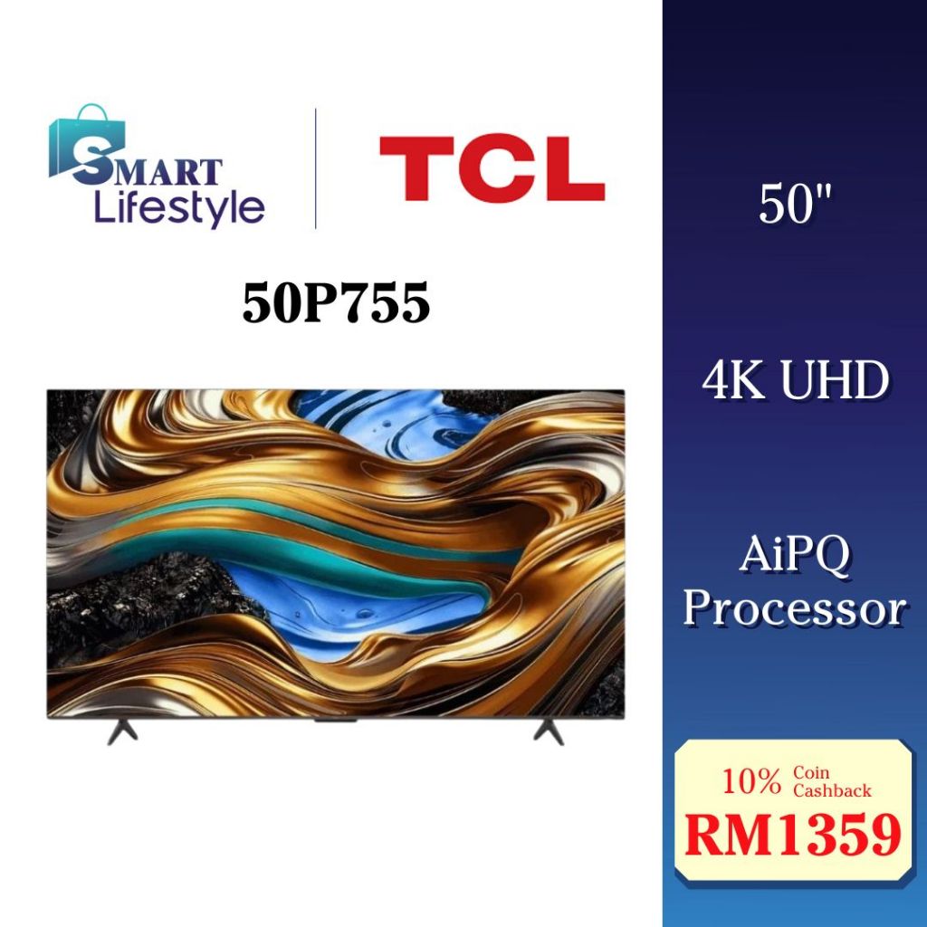 TCL 4K UHD Google TV Dolby Vision·Atmos (50") 50P755 / 50P7K | Shopee ...