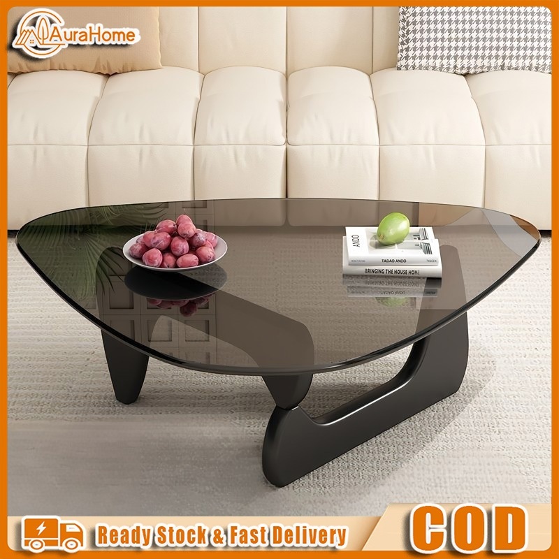 Coffee Table Glass Top Meja Kopi Ruang Tamu Moden Designer Coffee Table ...