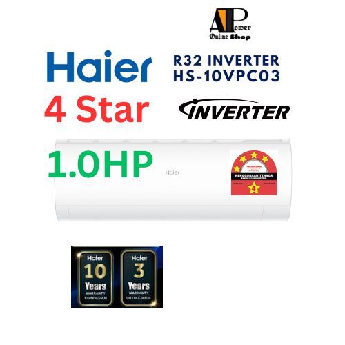 FREE SHIP [4 Star] Haier 1.0HP Inverter Air Conditioner / Anti ...