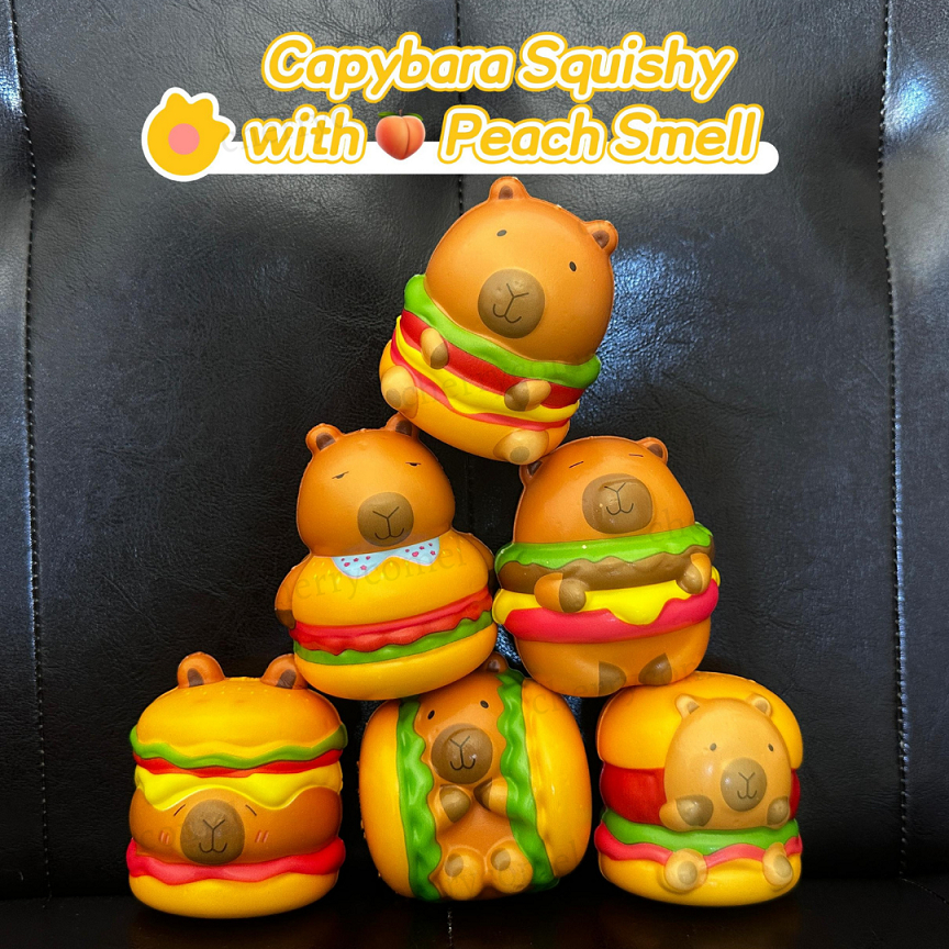 Mainan Squishy Kapibara Berbau Pic - Peach Scented Capybara Burger ...