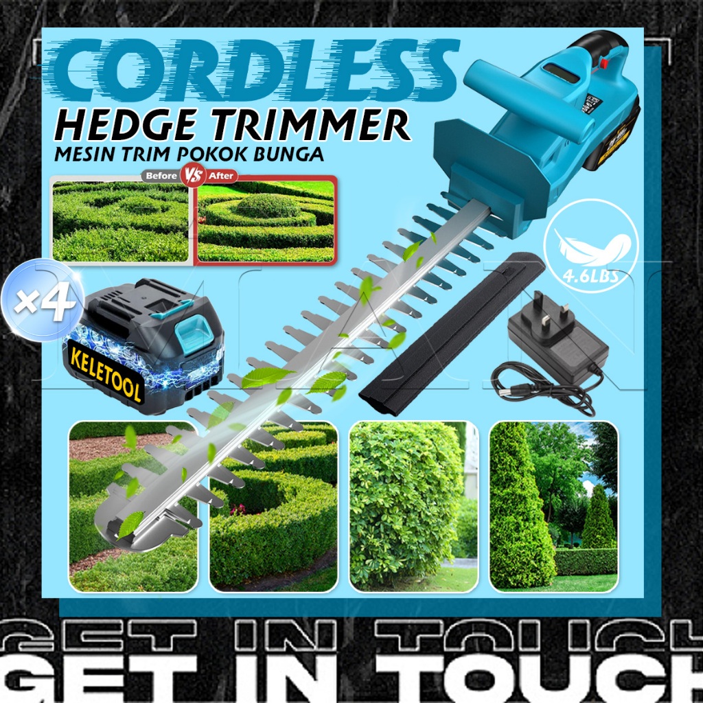 KELETOOL Cordless Shrub Hedge Trimmer Machine Garden Pruning Shear ...