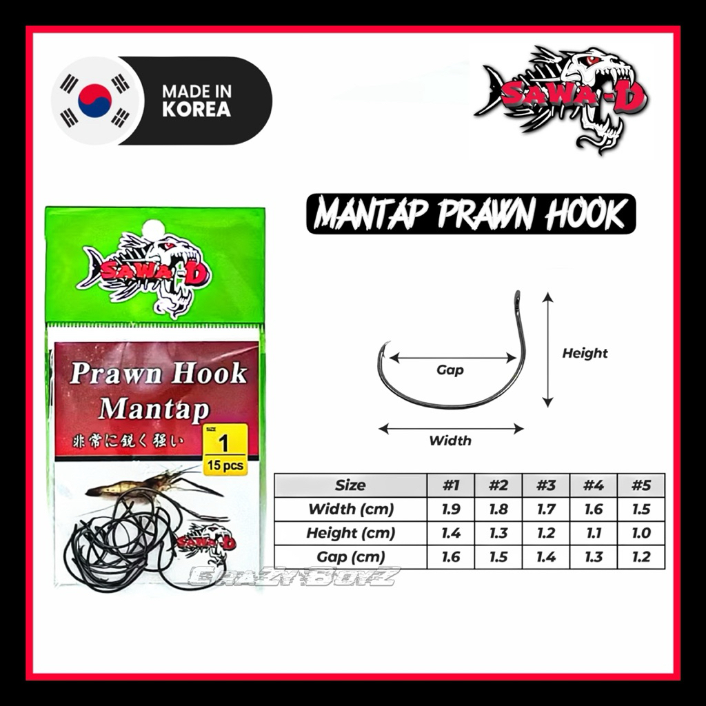 Sawa-D Prawn Hook Mantap Made In Korea Mata Kail , Udang Maut , Mata ...