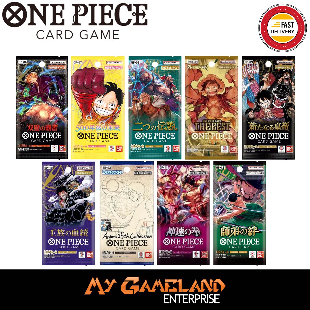 One Piece Booster Pack EB-02 / OP-12 / PRB-01 / 11 / 05 / 06 / 07 / 08 / 09 /10 Japan / English ...