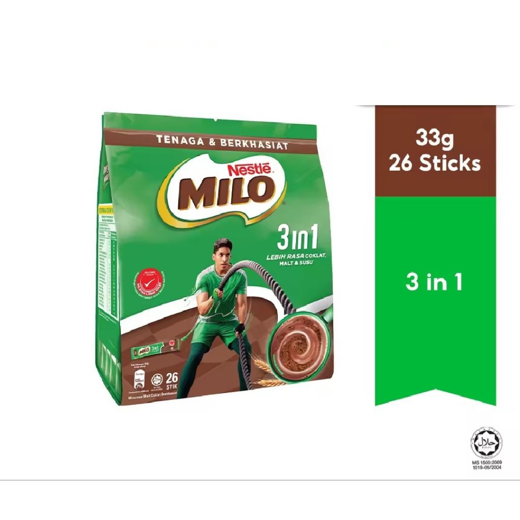 NESTLE MILO 3in1 Activ-Go Stickpack 33gram x 26 stick | Shopee Malaysia