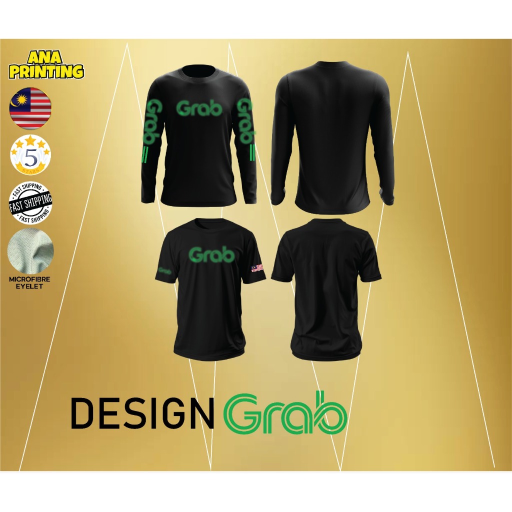 BAJU DESIGN GRAB (MATERIAL MICROFIBRE EYELET) | Shopee Malaysia