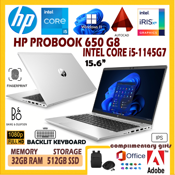 HP PROBOOK 650 G8 - INTEL CORE I5 -1145G7 11TH GEN / 32GB DDR4 RAM ...