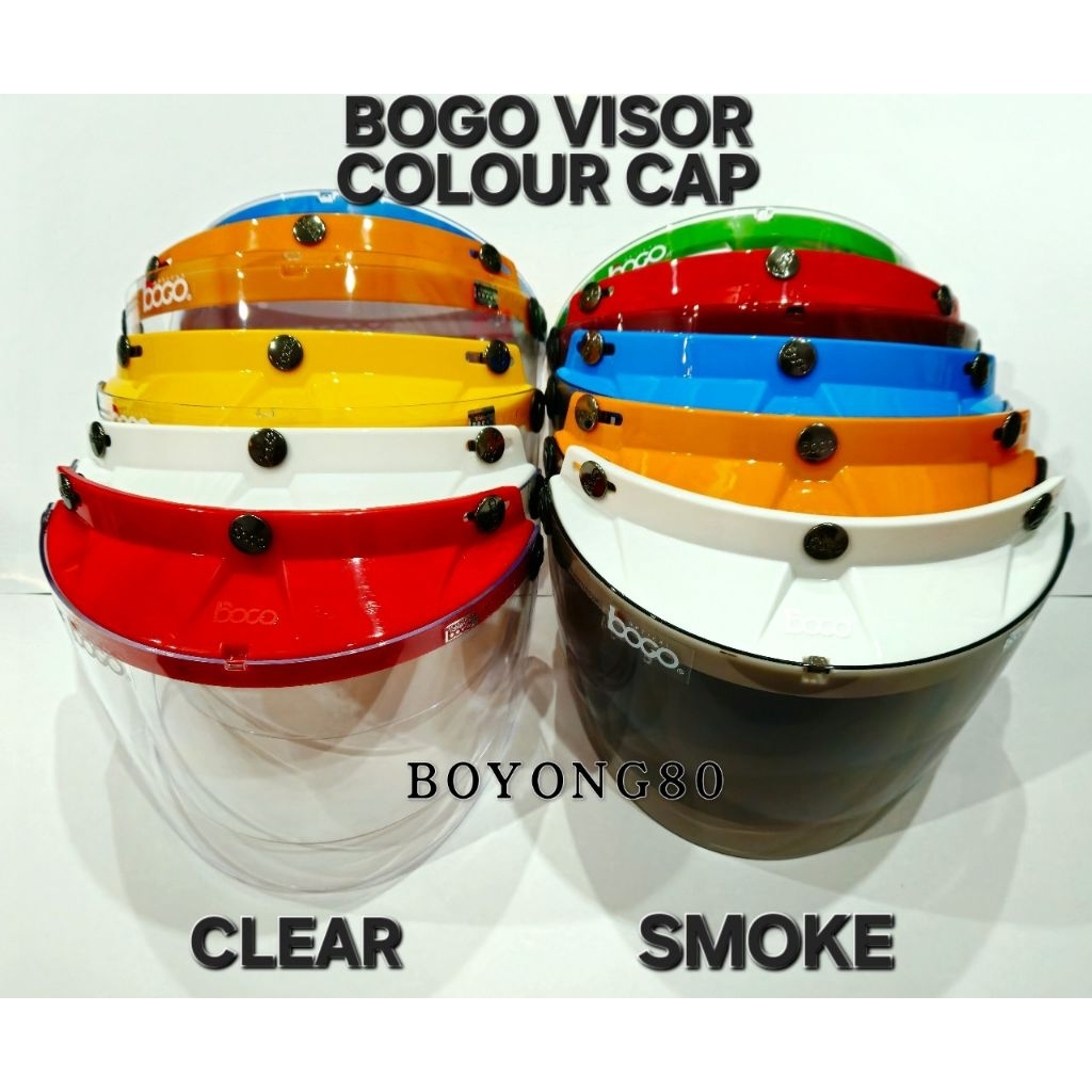 VISOR HELMET BOGO 3 BOTTON COLOUR CAP ( READY STOCK ) WANNA RED BLUE ...