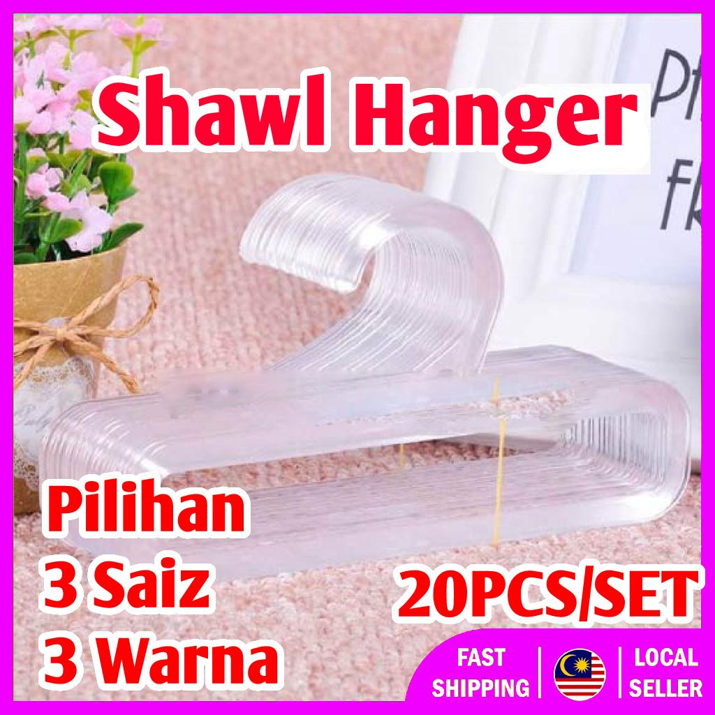 20pcs Hanger Tudung Bawal Transparent Shawl Scarf Tie Hanger Tudung ...