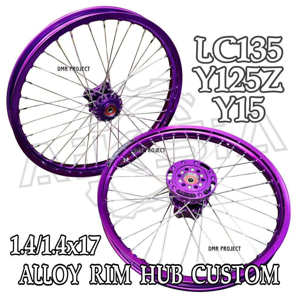 ALLOY RIM HUB DRAG Y125Z/LC135/Y15 COMPLATE SET HUB ALLOY 1.4/1.4X1RIM ...