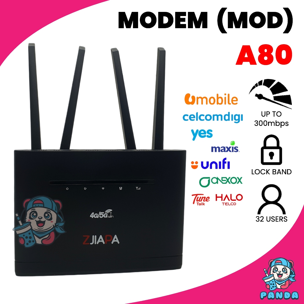 MOD 300mbps Unlimited 4G LTE Modem A80 Home Router 4 Antenna WiFi Tanpa ...