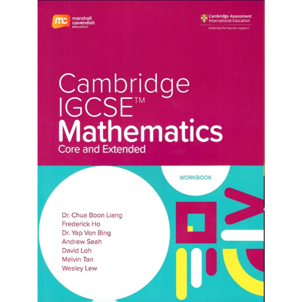 MARSHALL CAVENDISH Cambridge IGCSE Core And Extended Mathematics Workbook + EBook (2 Years ...