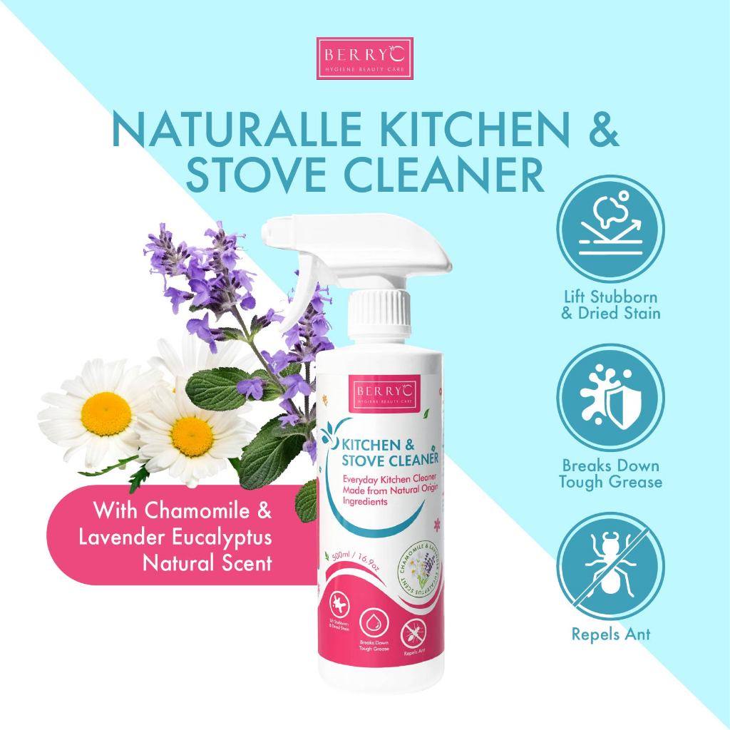 BerryC Naturalle Kitchen & Stove Cleaner (500ml) Remove Grease & Stain ...