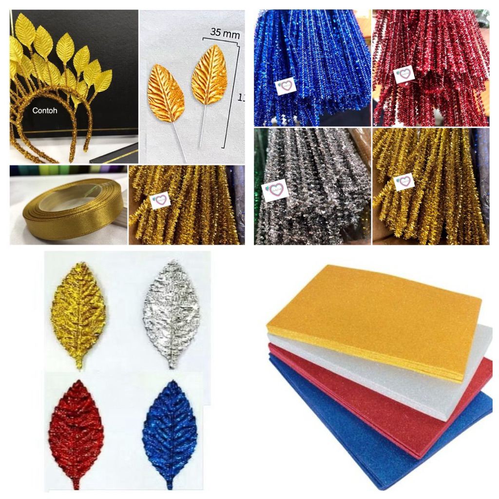 (Bahan DIY) Sanggul Lintang Cekak Daun Emas Sanggul Lintang Merdeka ...