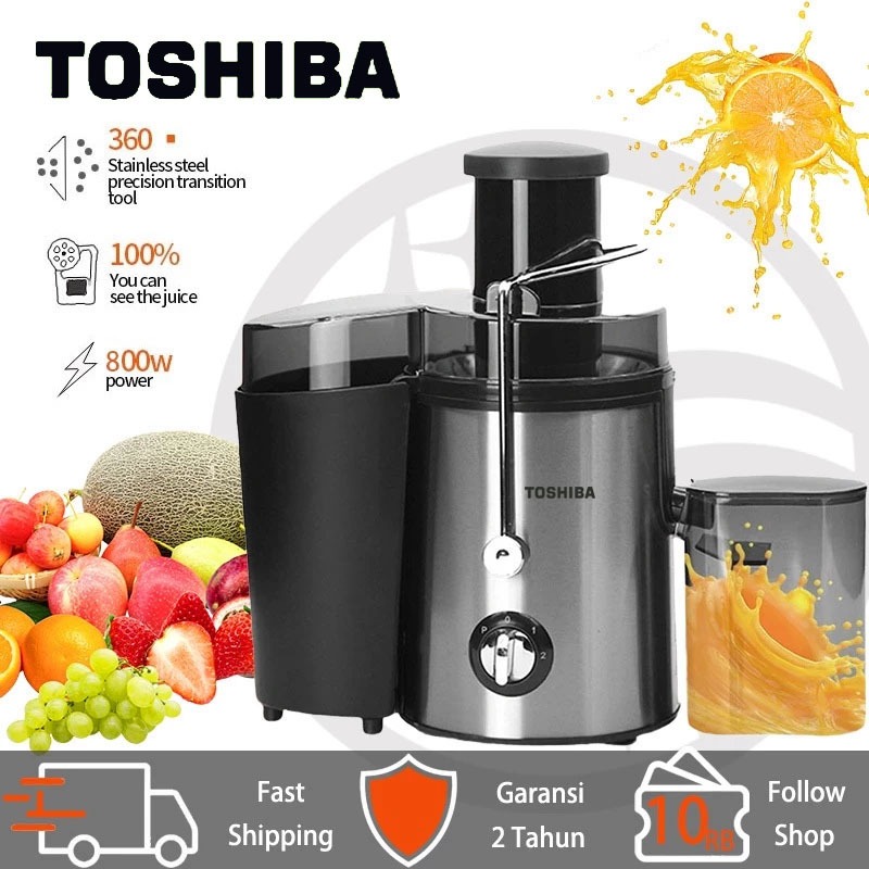 TOSHIBA Juicer Blender 800W 2 Gear Whole Fruit Vegetable Centrifugal ...